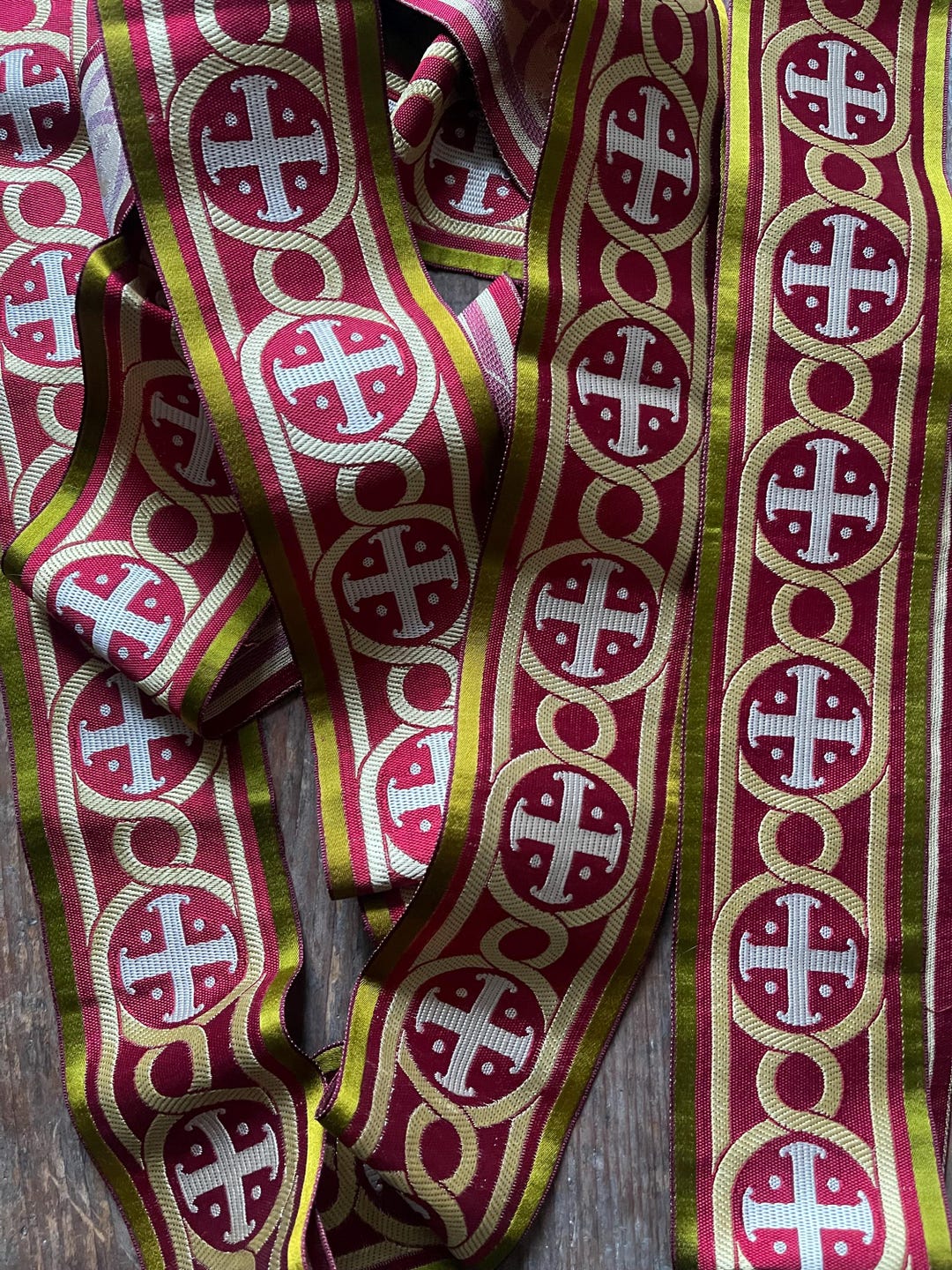 Arts and Crafts Silk Brocade Border Antique Textile 19th Century ...