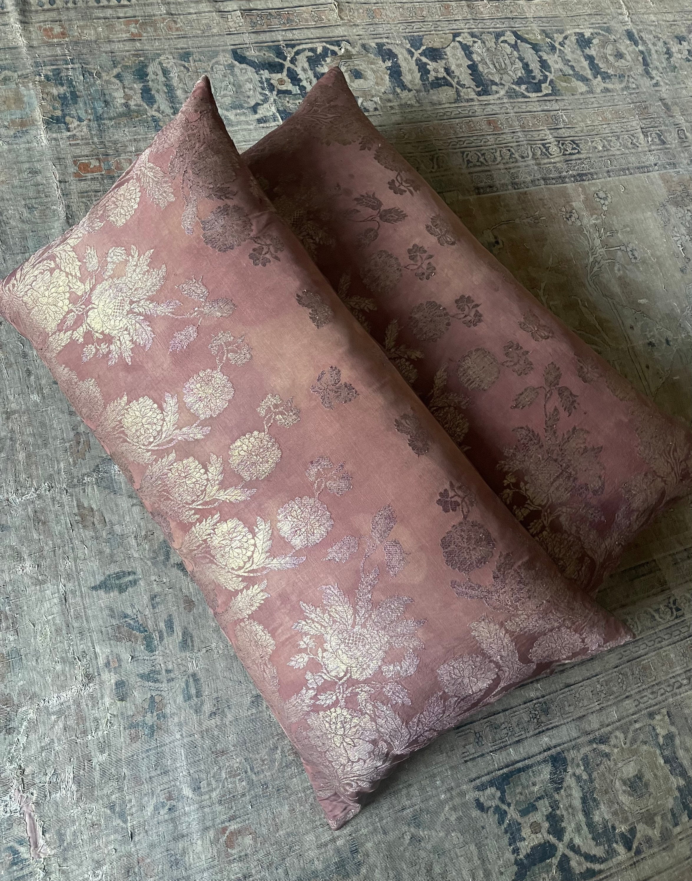Silk Brocade Cushion 19th Century Ottoman Silk Brocade Vintage Handmade ...