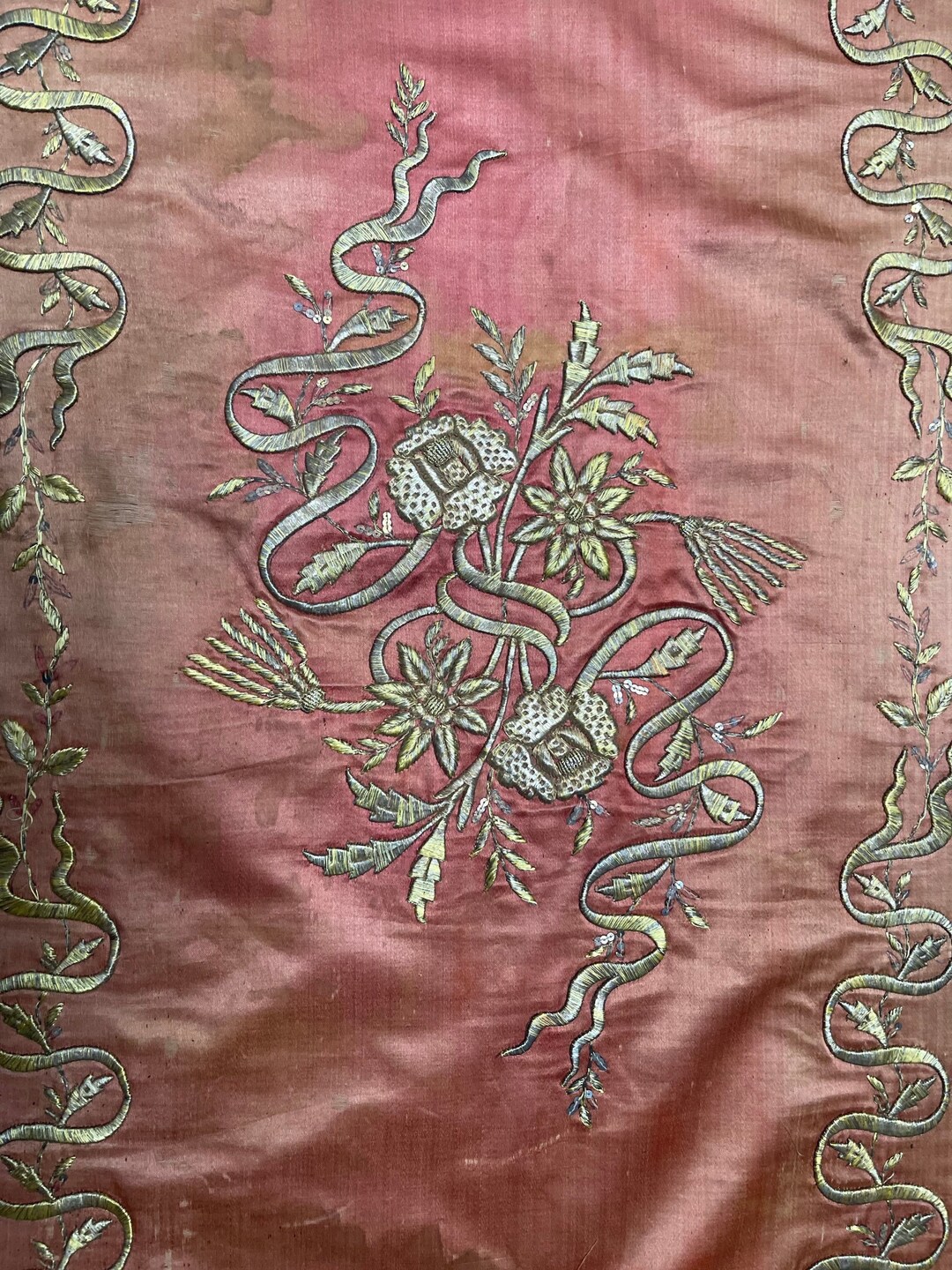 Antique Ottoman Silk Embroidery 19th Century Embroidered Panel Silk ...