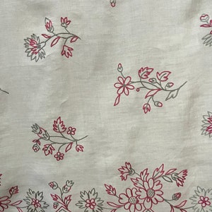 Antique Hand Embroidered Linen Panel Vintage Embroiderd Floral Textile ...