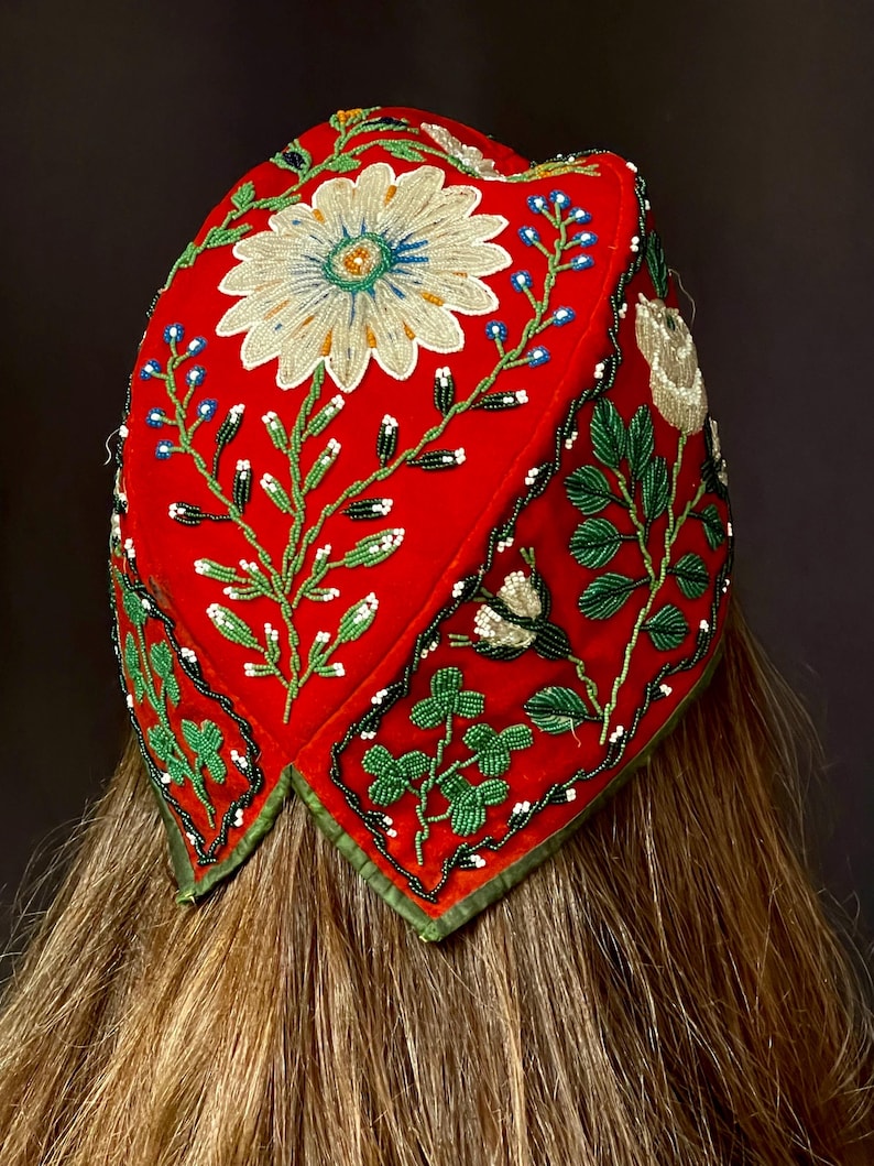 Glengarry Bonnet Hat Iraqoui Beaded Antique Collectable Home Decor ...