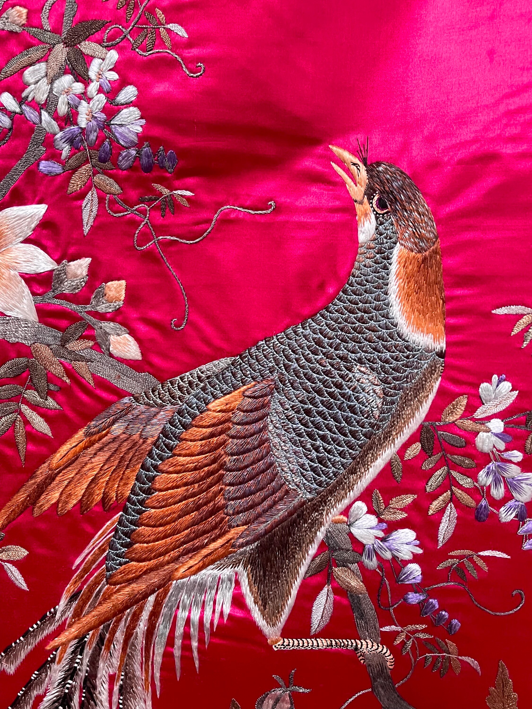 Antique Chinese Silk Embroidered Wall Hanging Silk Embroidered Panel ...