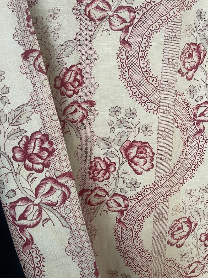 Antique Chintz Fabric 1920s Textile Floral Fabric French Chintz Panel ...