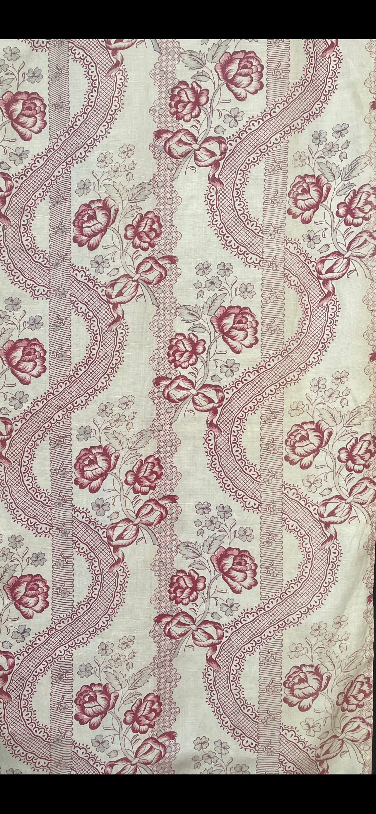 Antique Chintz Fabric 1920s Textile Floral Fabric French Chintz Panel ...