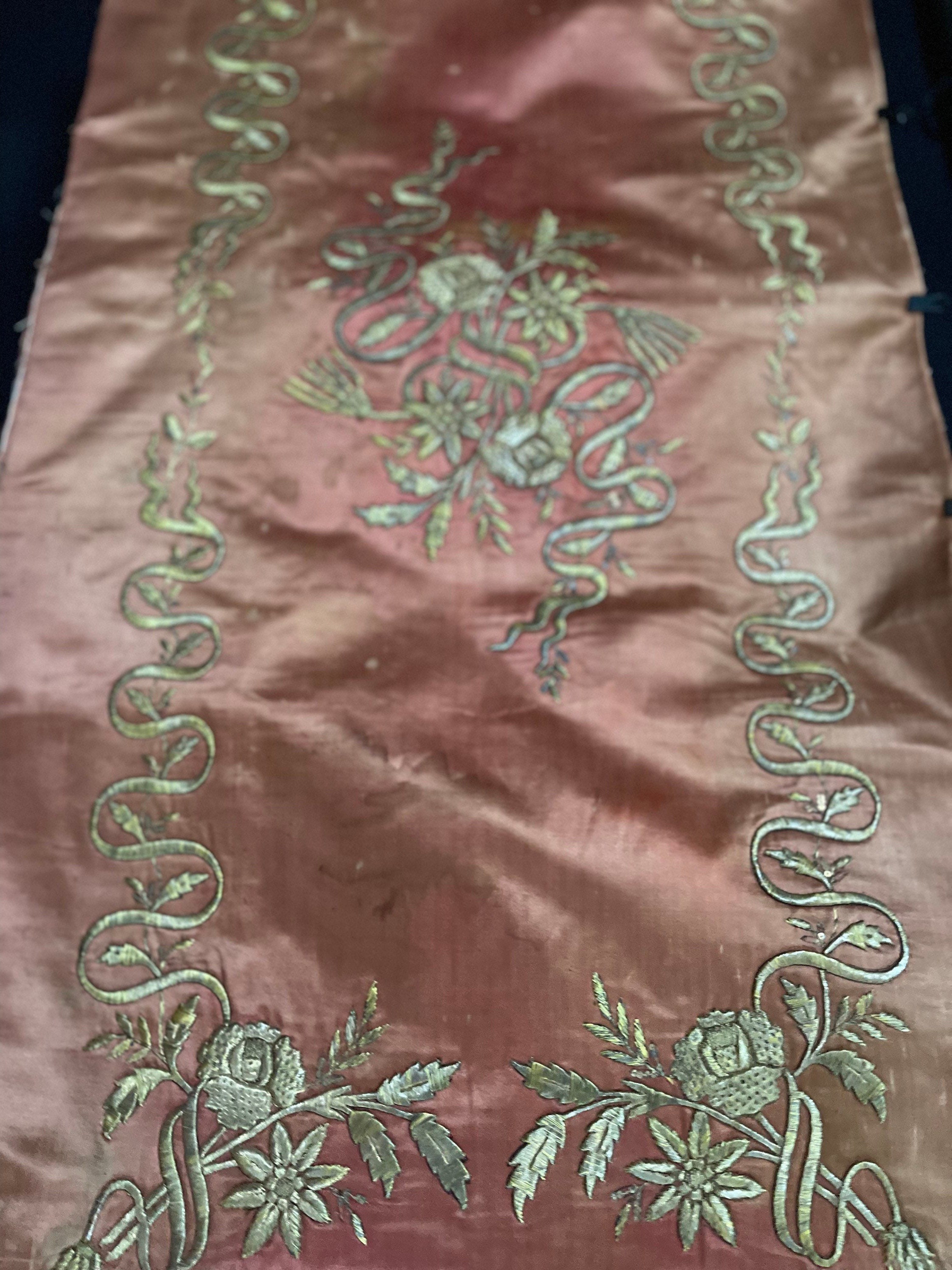 Antique Ottoman Silk Embroidery 19th Century Embroidered Panel Silk ...