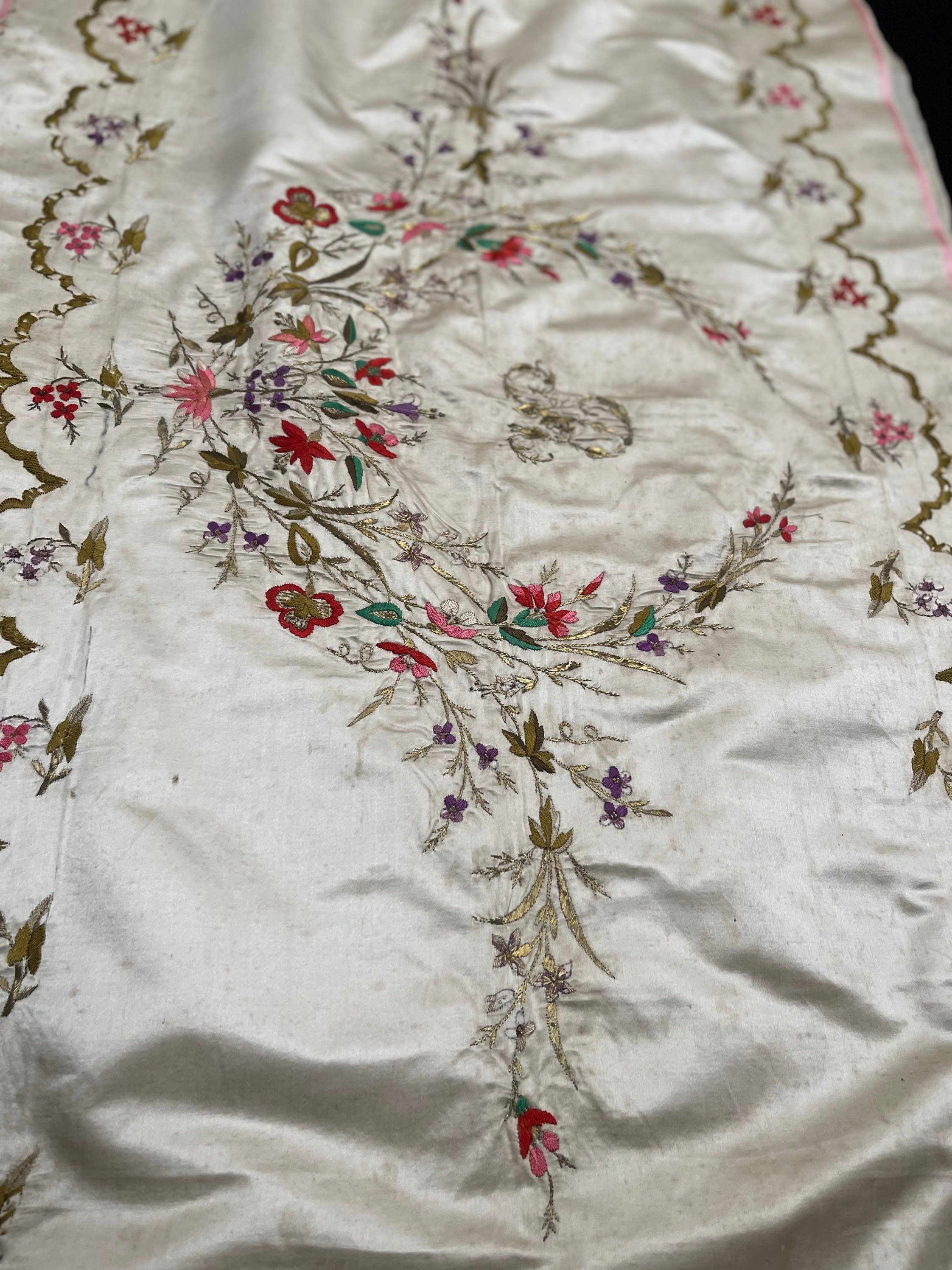 Antique Silk Embroidered Panels Traditional Ottoman Embroidery Antique ...