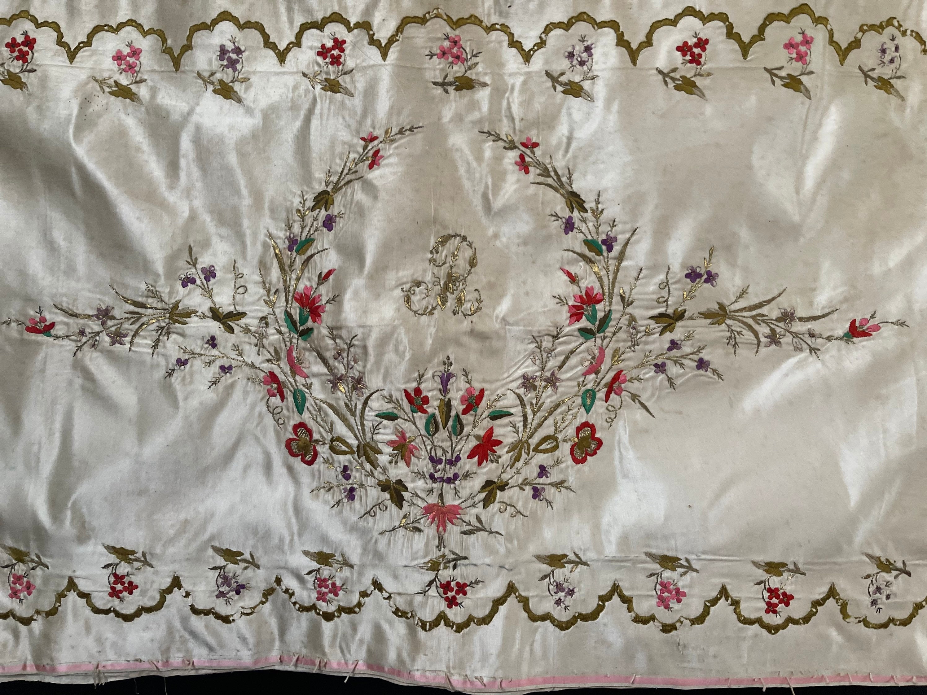 Antique Silk Embroidered Panels Traditional Ottoman Embroidery Antique ...