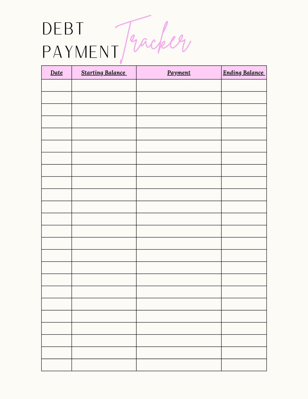 Debt Payment Tracker - Etsy
