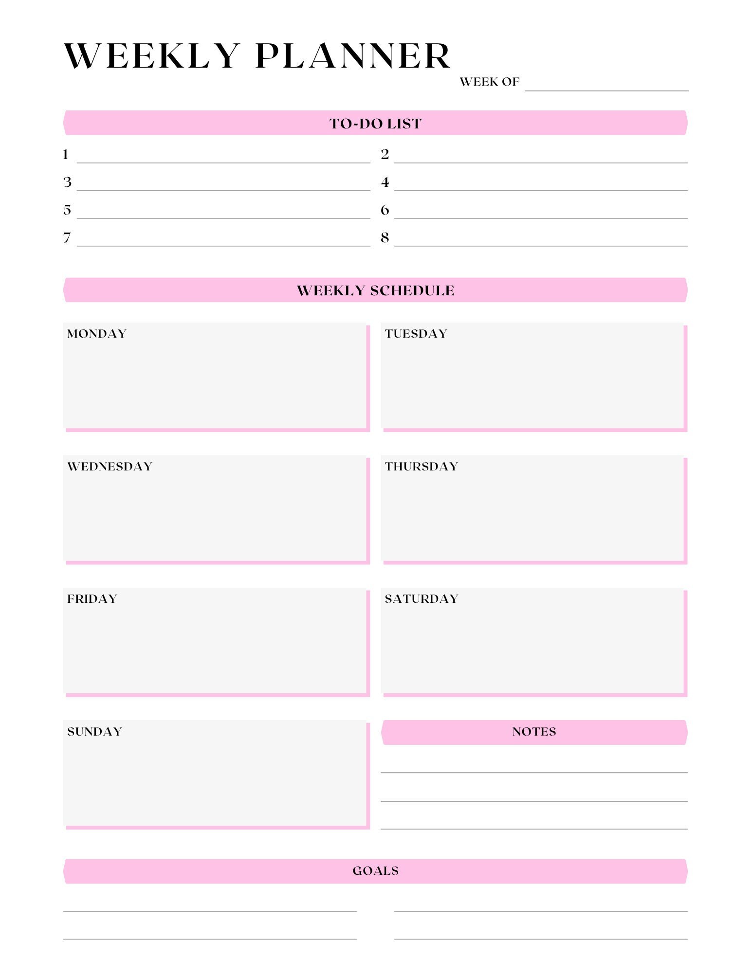 Weekly Planner - Etsy