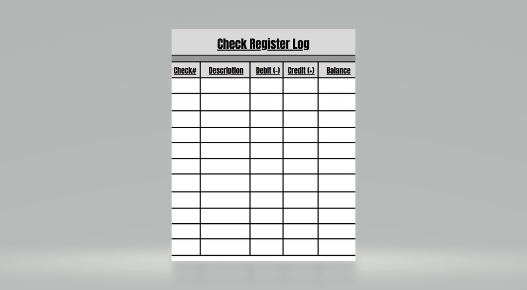 Check Register Log - Etsy