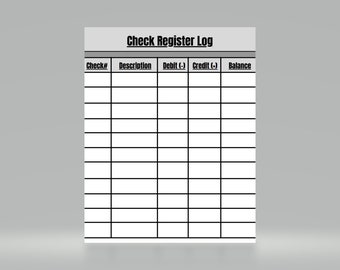 Check Register Log default | Etsy