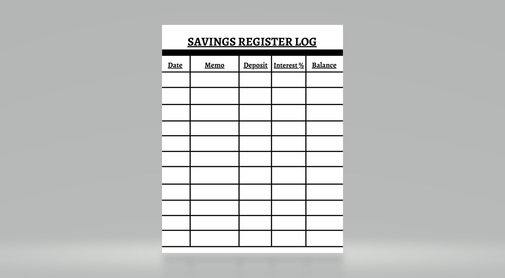 Savings Register Log Black - Etsy