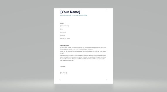 Simple Modern Cover Letter Edit - Etsy