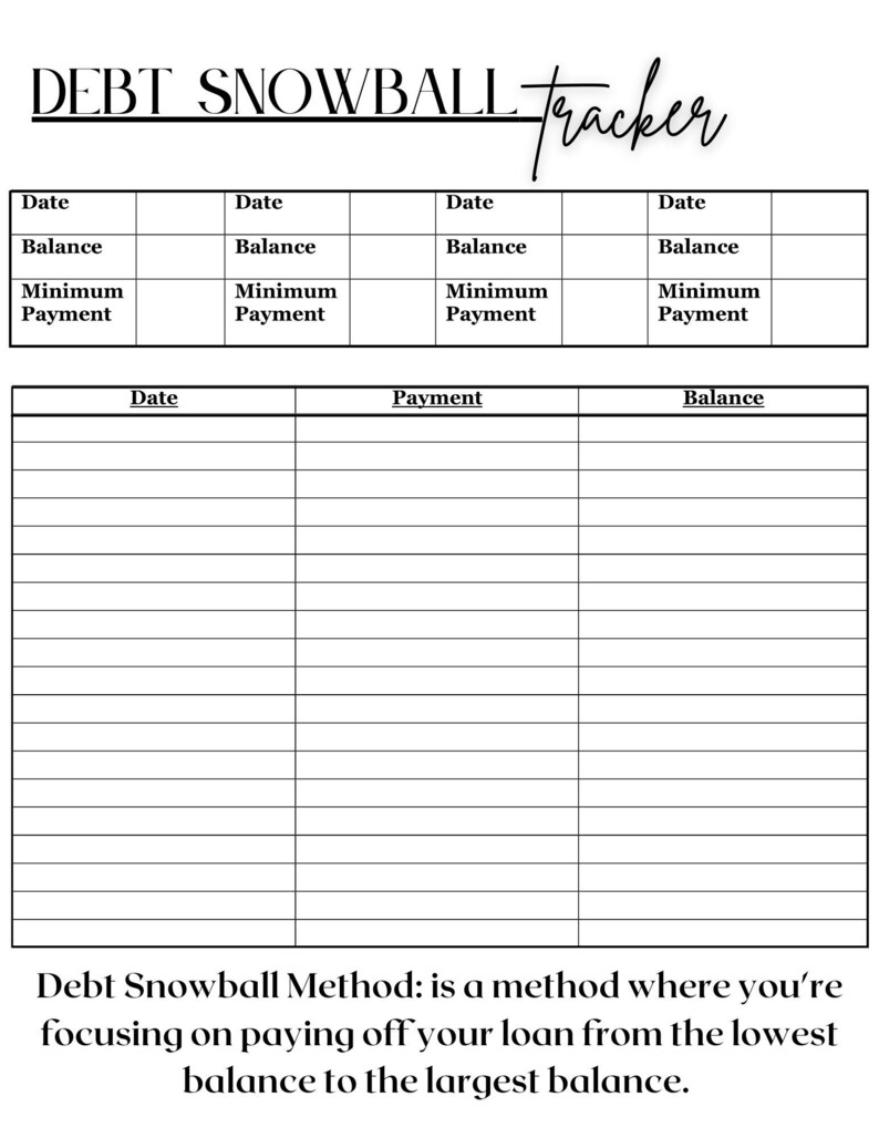 Debt Snowball Tracker - Etsy