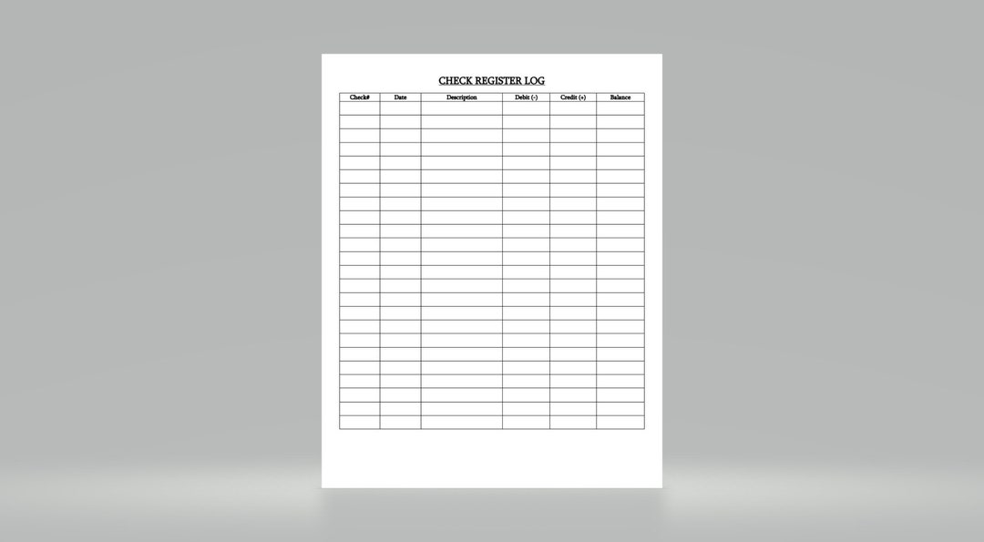 Check Register Log (default) - Etsy