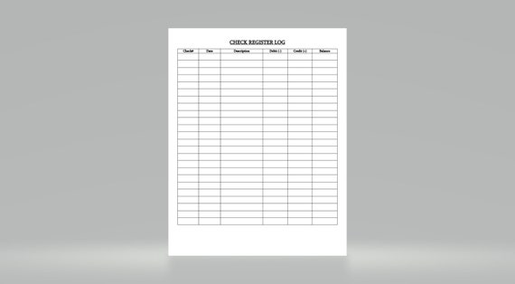 Check Register Log default | Etsy