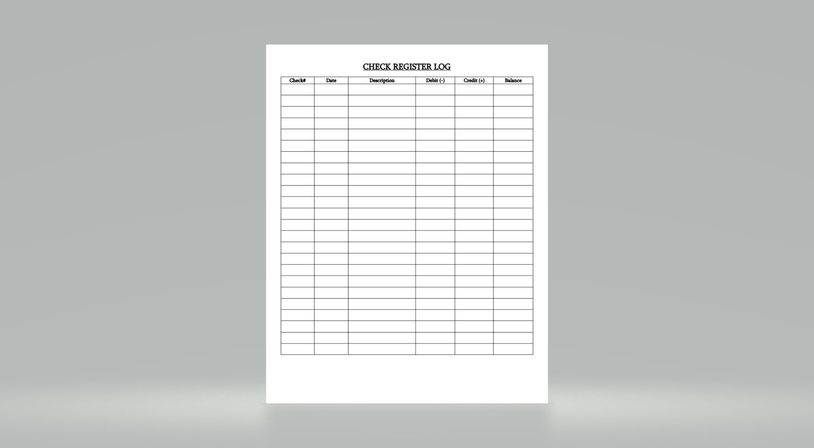 Check Register Log (default) - Etsy