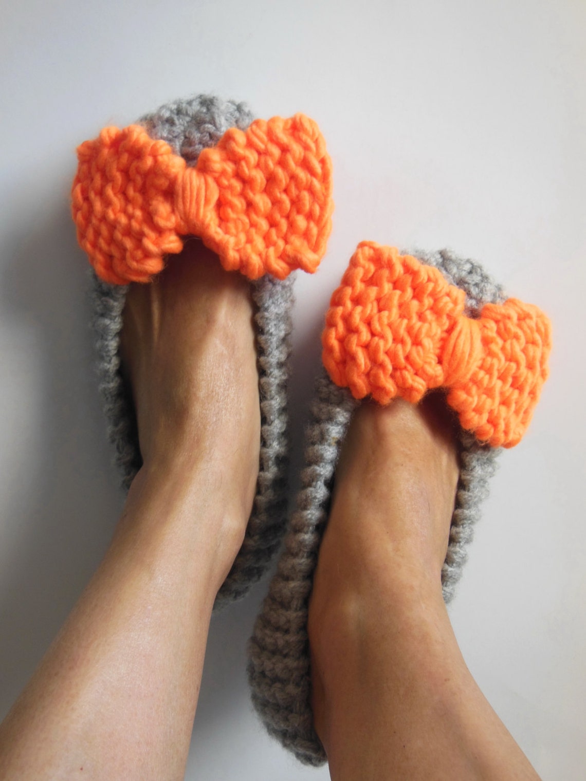 Gray Slippers Pink Green Orange Yellow Bow Slippers - Etsy