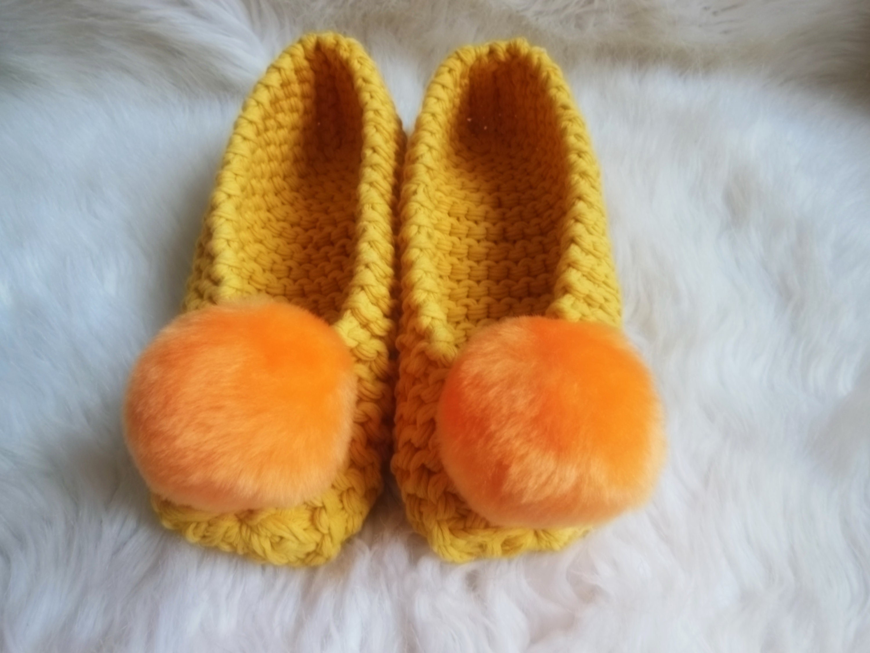 Women's COTTON Slippers Honey Yellow NON SLIP slippers | Etsy