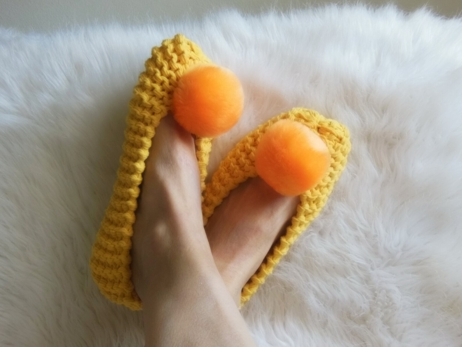 Women's COTTON Slippers Honey Yellow NON SLIP slippers | Etsy