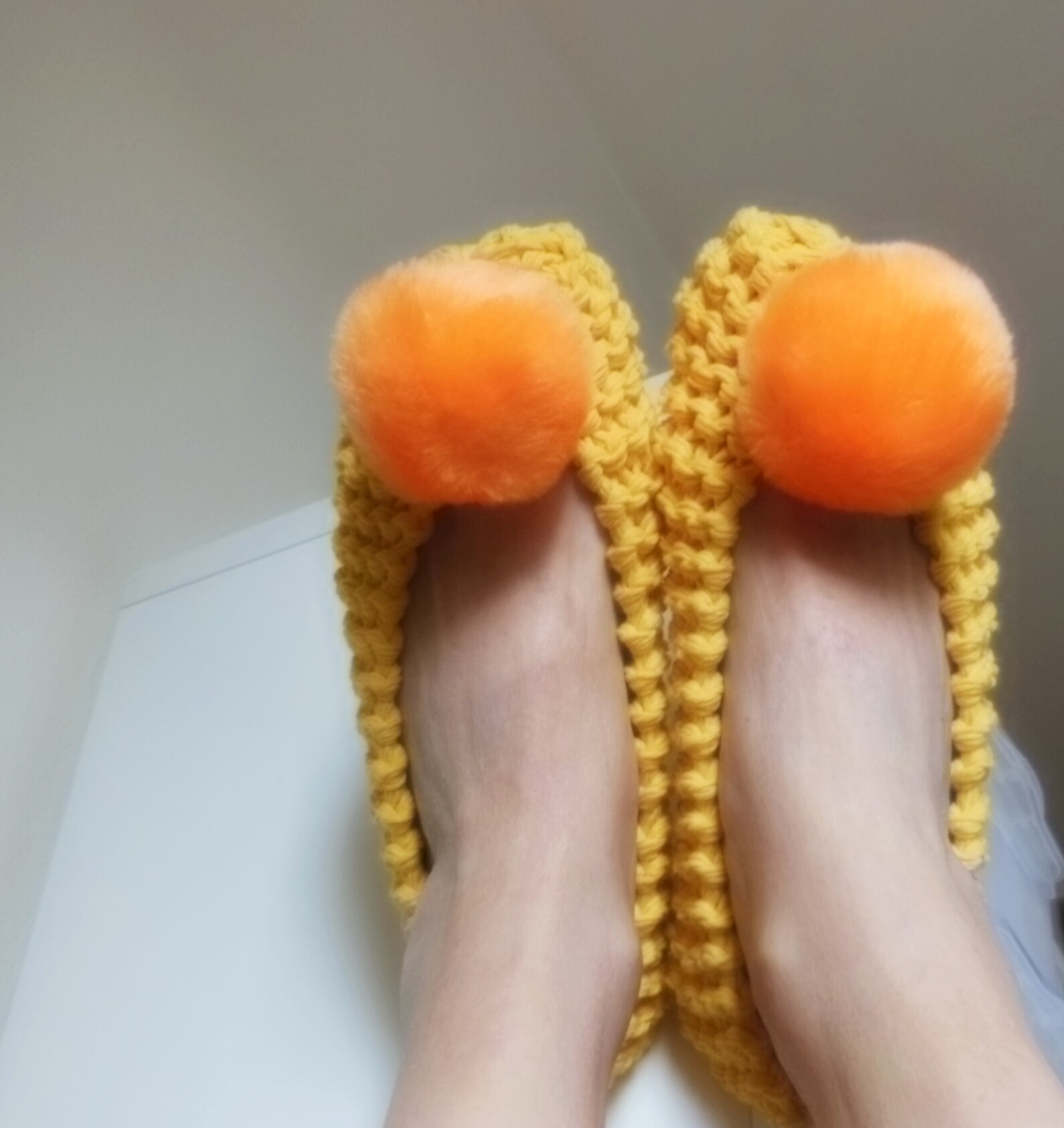 Women's COTTON Slippers Honey Yellow NON SLIP slippers | Etsy