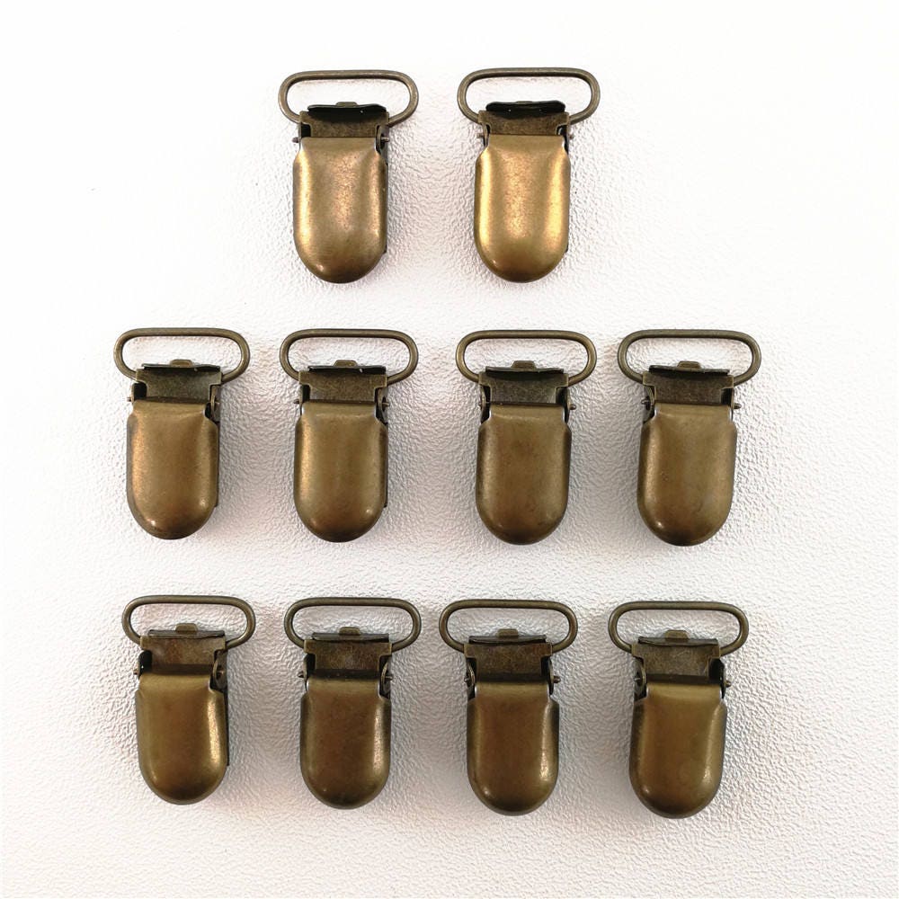 25-100pcs Bronze Metal Pacifier Clips 1 2.5 Cm 3/4 20m Suspender Clips ...