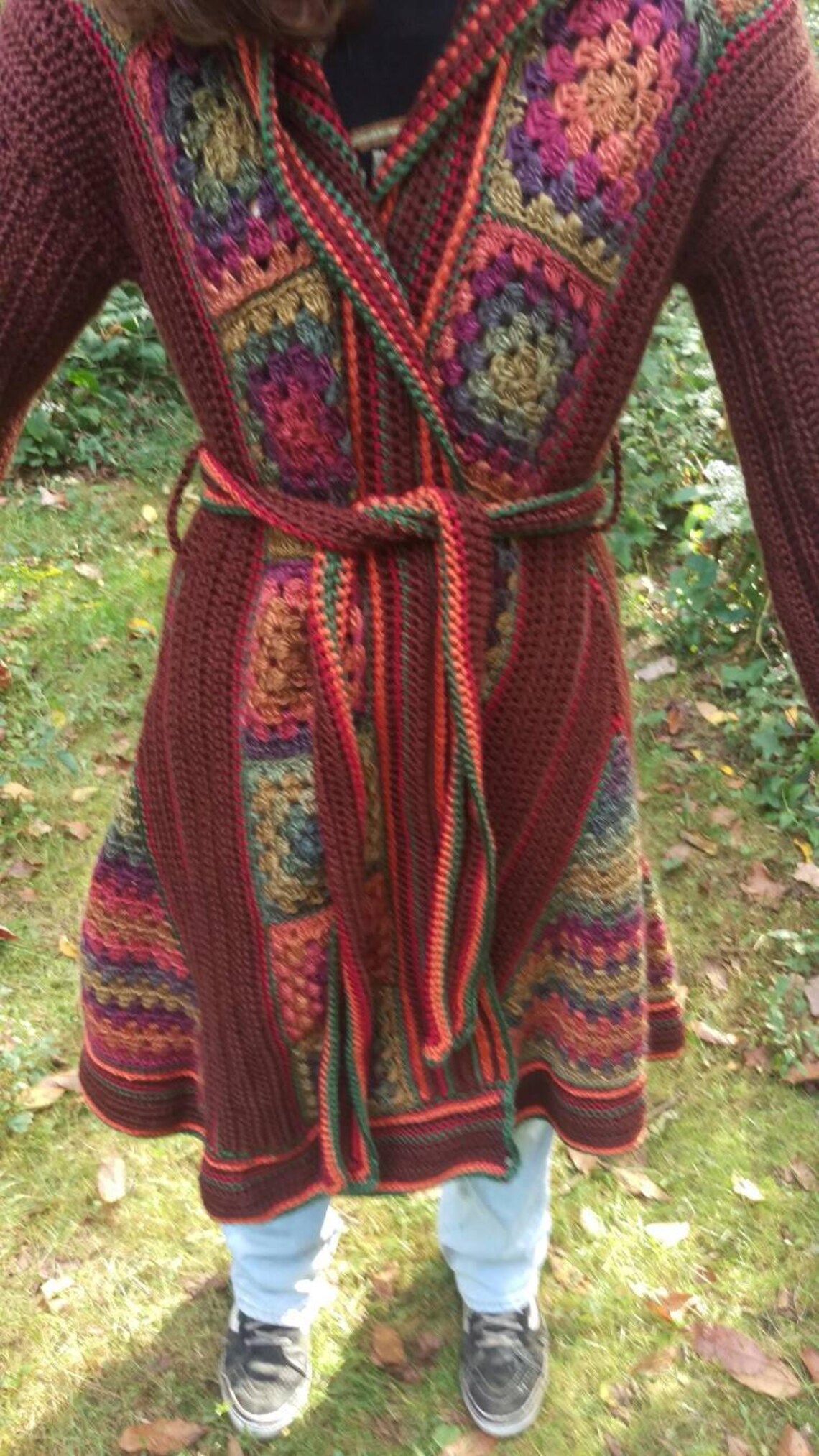 Crocheted Hooded Granny Coat Etsy