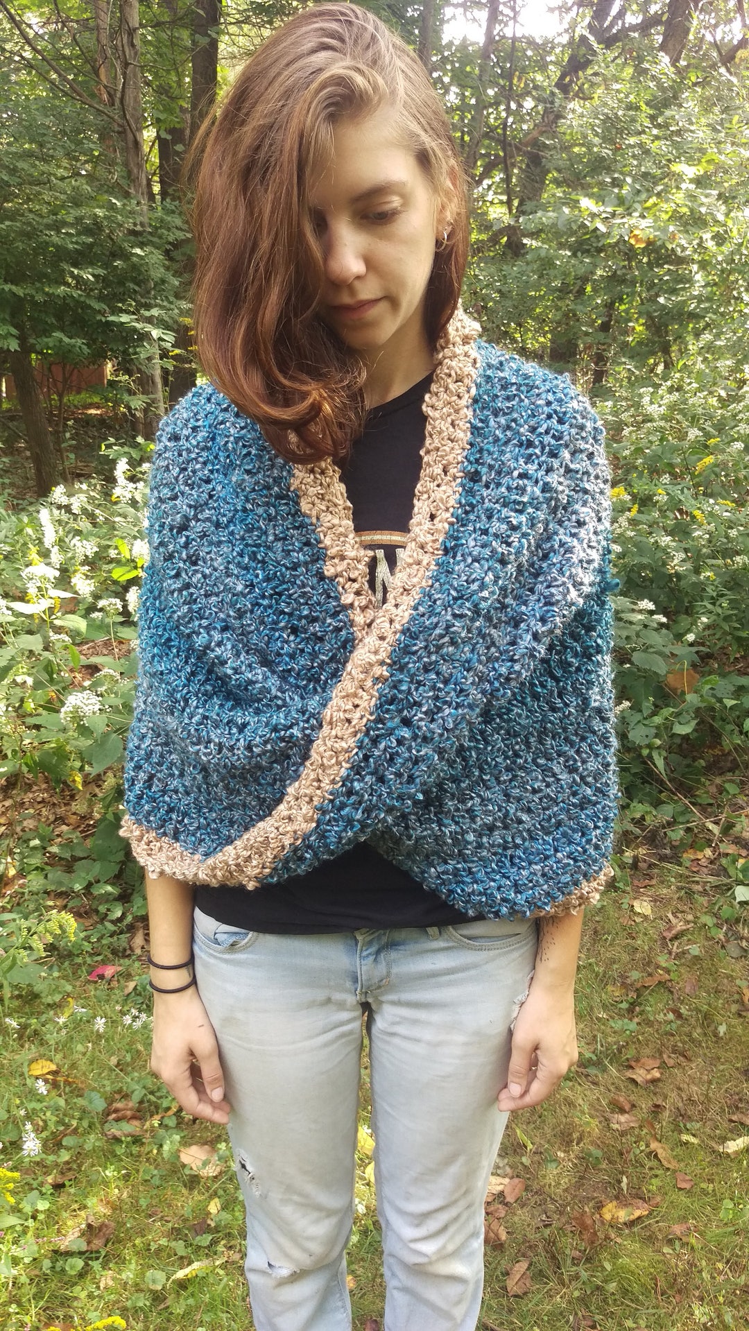 Crocheted "ocean Waves" Mobius Shawl - Etsy