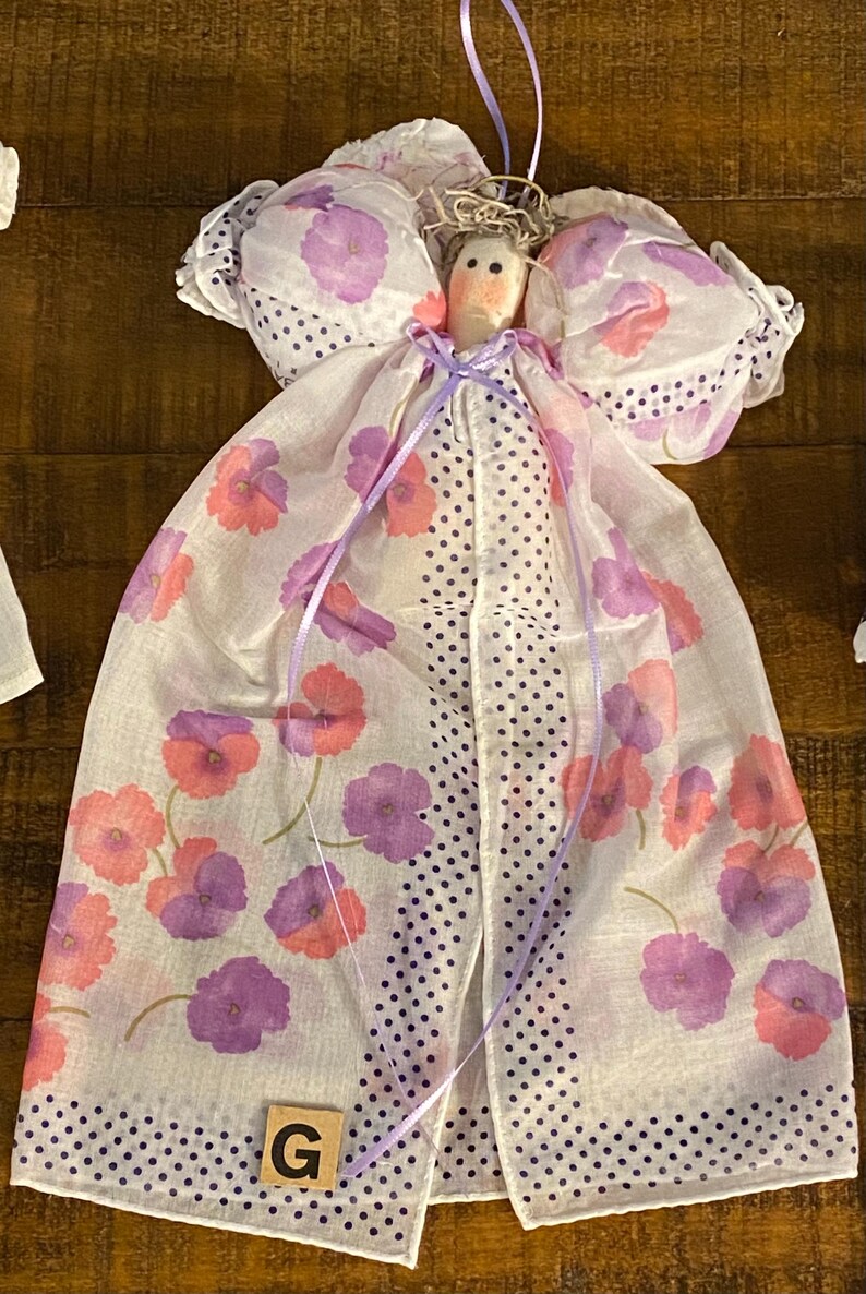 Angel Antique Handkerchief W/ Quilt Wings - Etsy