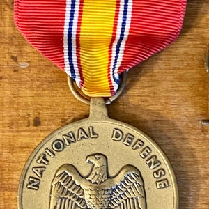 Vintage Military Medal Pin National Defense - Etsy
