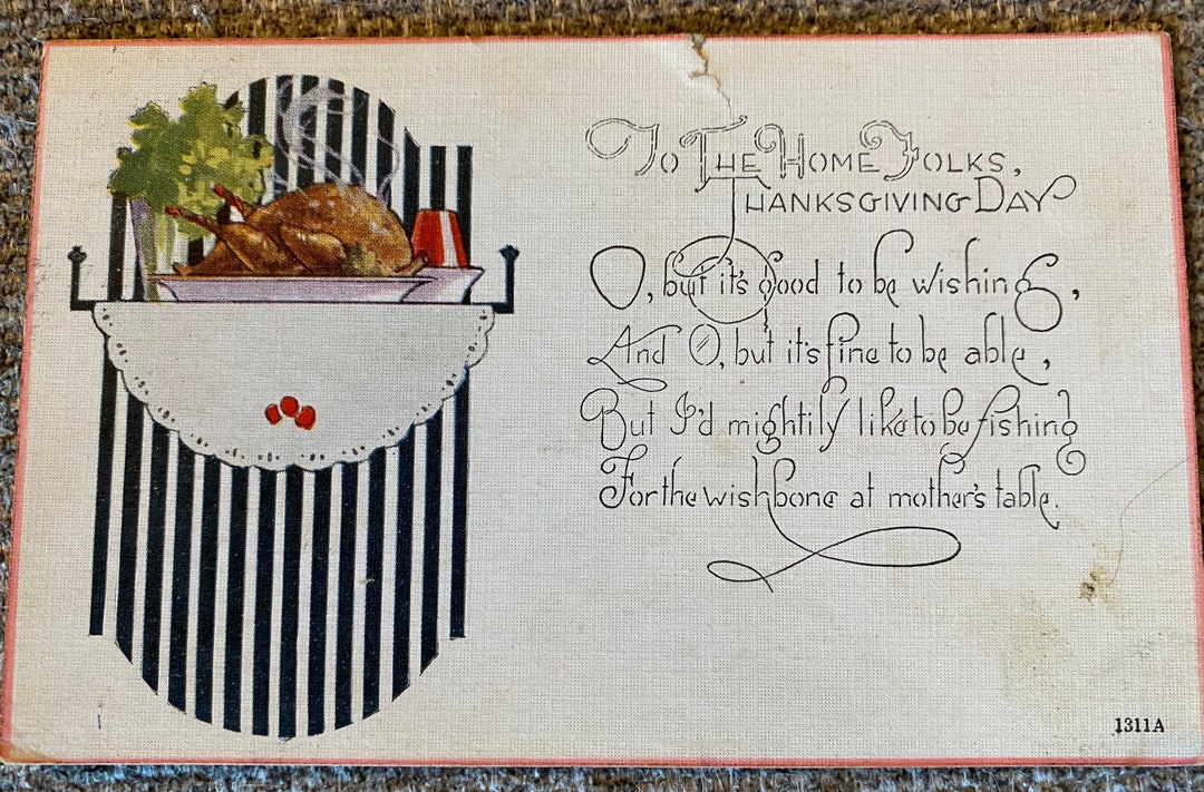 Antique 1924 Thanksgiving Postcard - Etsy