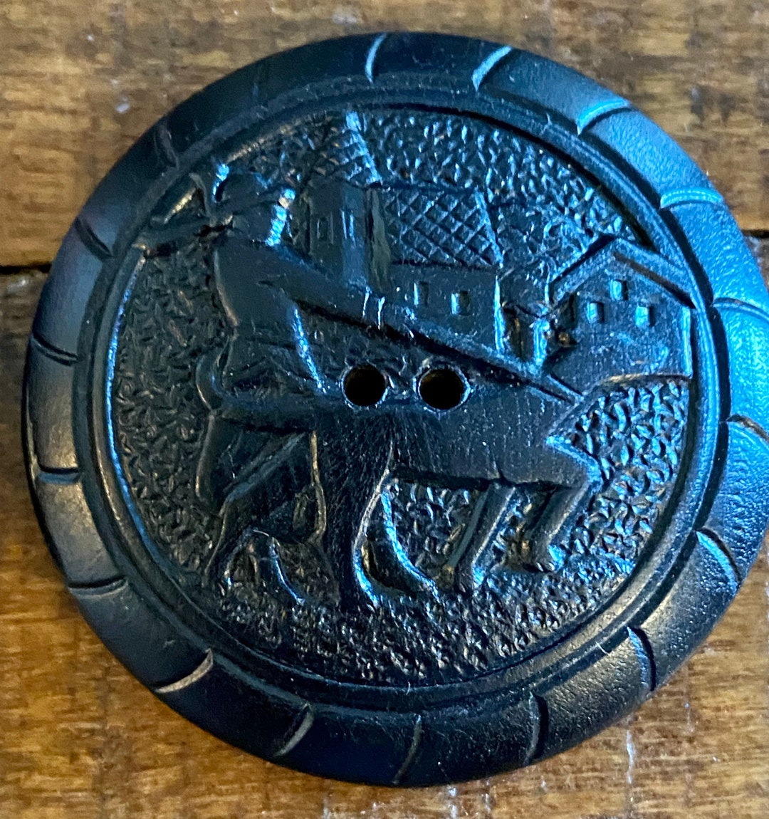 Vintage Pressed Wood 2 Inch Buttons. Man Walking Dog. - Etsy