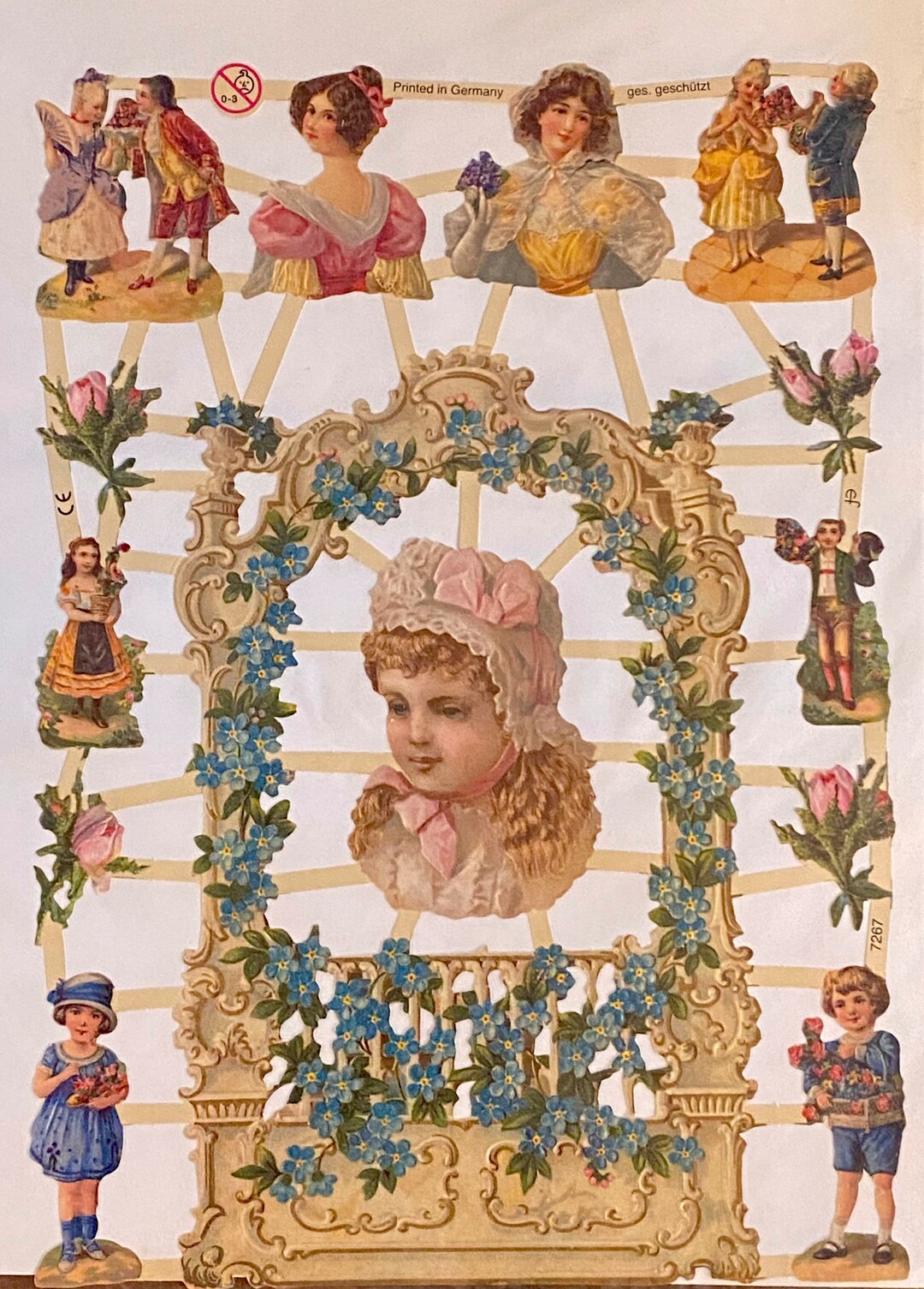 Vintage Scrap Girl Ladies Roses Victorian - Etsy