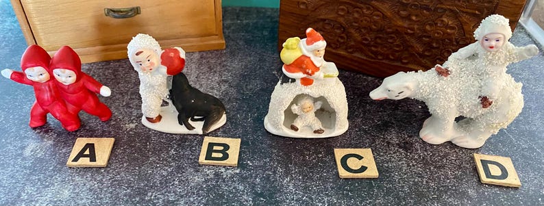 Vintage/antique Snow Babies, Santa, Polar Bear, Igloo Snowbaby ...