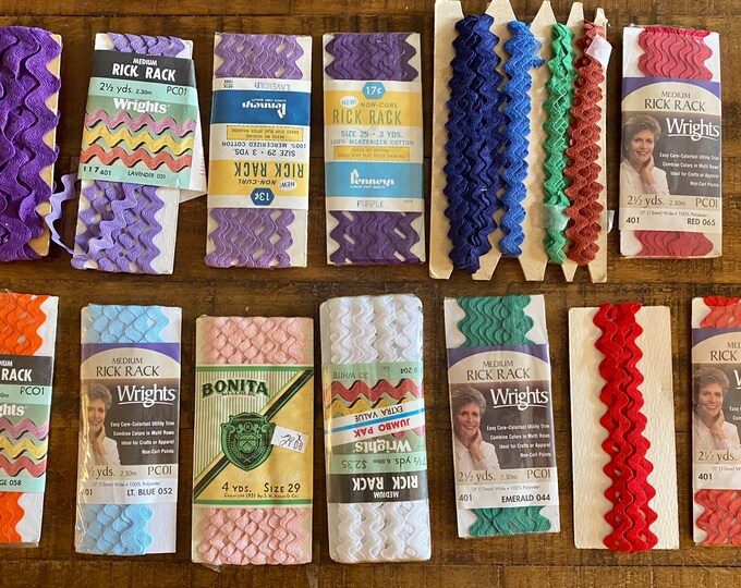 16 Different Rick Rack Pink, Purple, Navy, Blue, Green, Brown, Red ...
