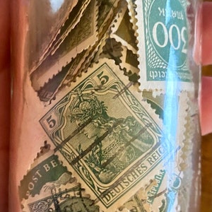 Green Postage Stamps Stuffed in a Spice Jar. - Etsy