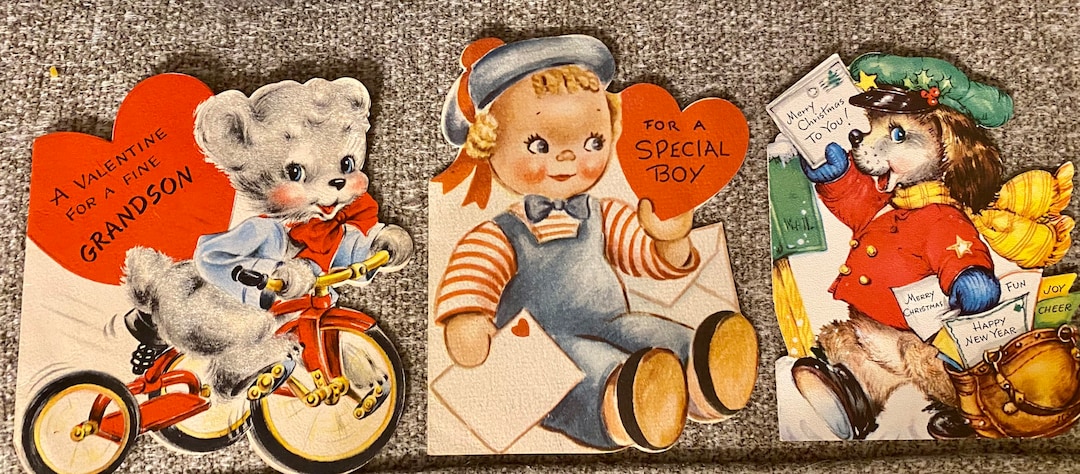 1930s Greetings Cards. 3 Greeting Cards. Two Valentines One Christmas ...