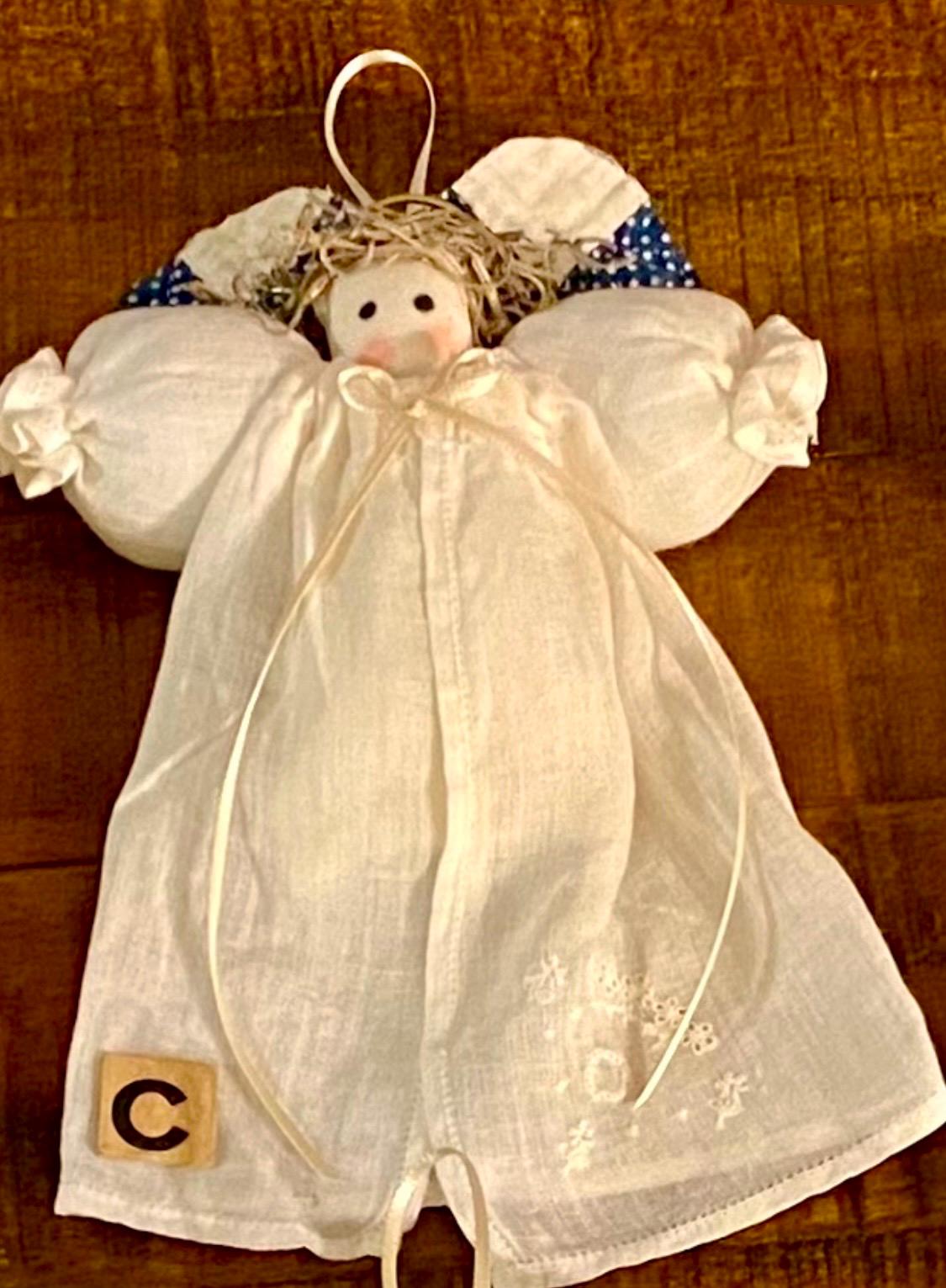 Angel Antique Handkerchief W/ Quilt Wings - Etsy