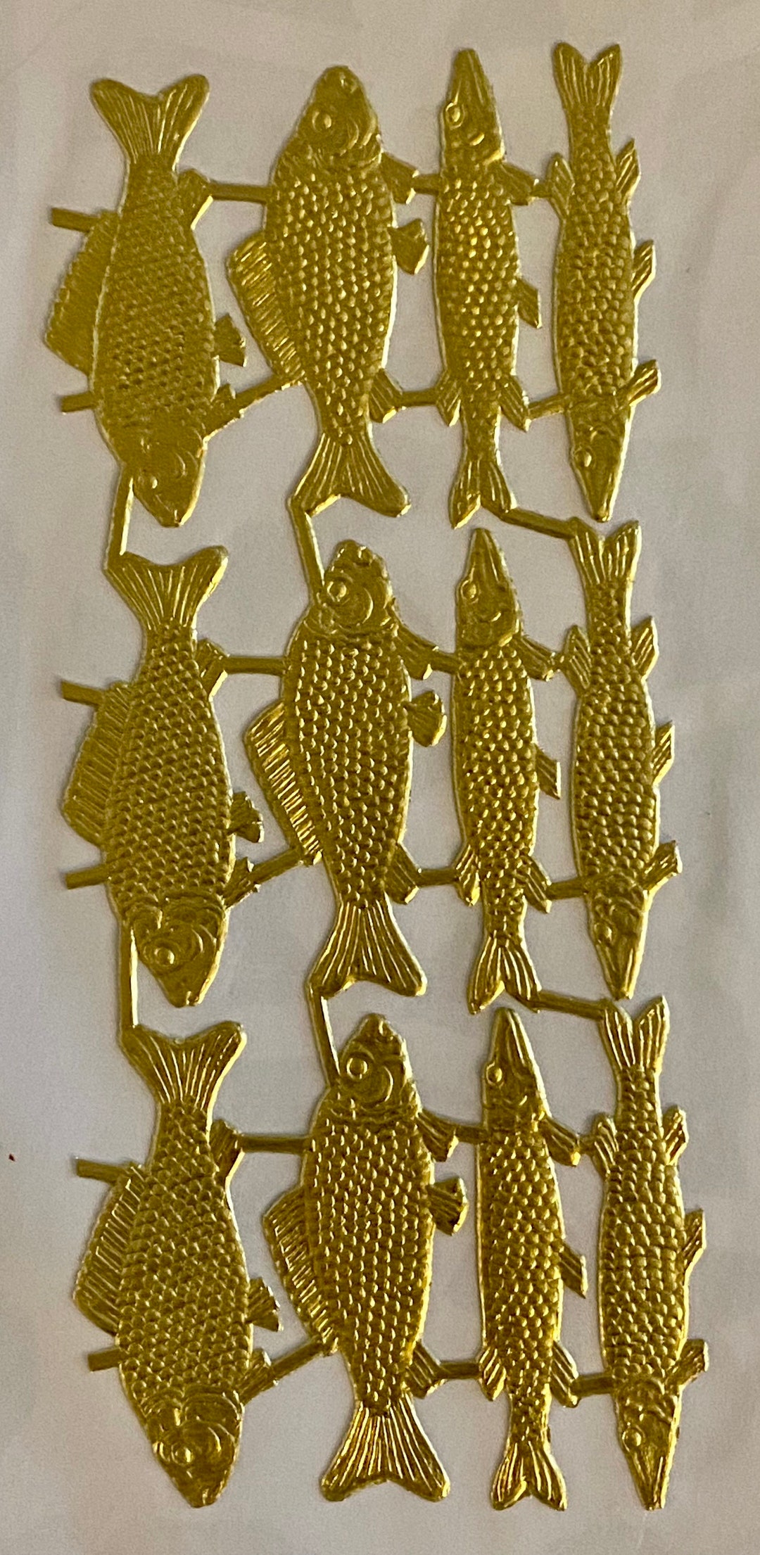 Vintage Scrap Gold Embossed Fish Victorian - Etsy