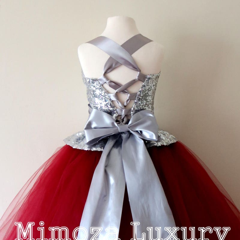 Silver Flower Girl Dress - Etsy