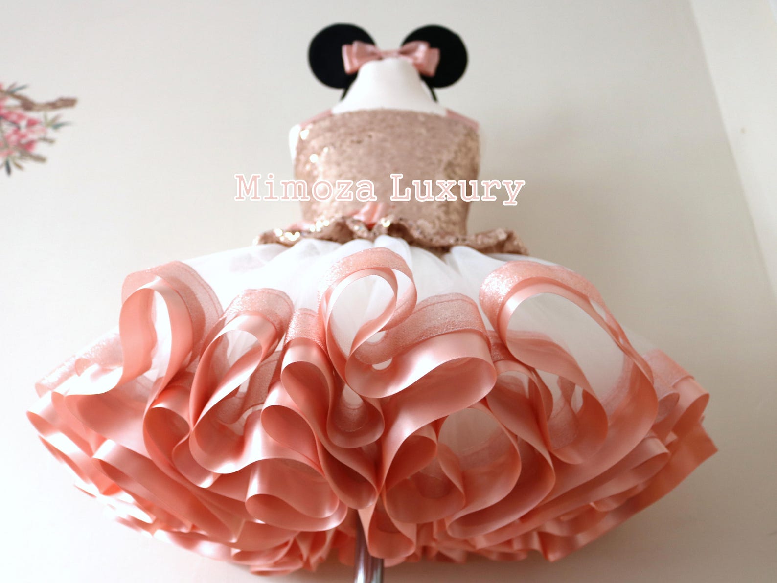Luxury Rose Gold Minnie Mouse Dress - Etsy