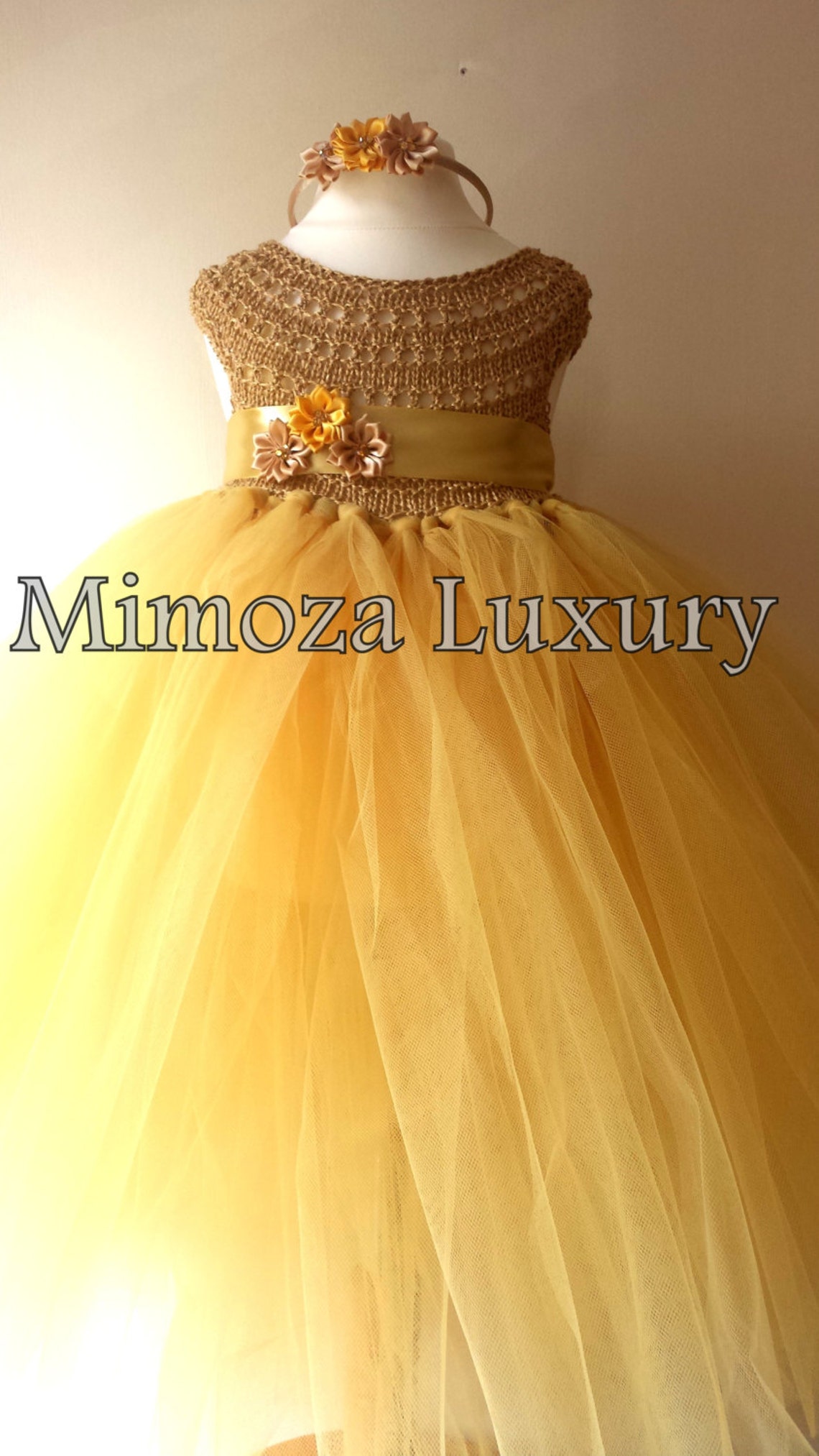 Rustic Gold Flower Girl Dress | Etsy UK