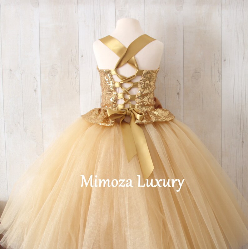 Gold Flower Girl Dress Gold Bridesmaid Dress Gold Couture - Etsy
