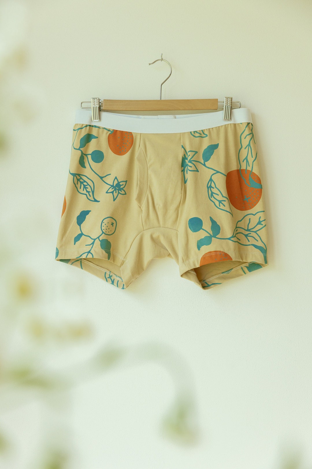 Organic Boxer Brief or Brief, Oranges Citrus Print Underwear, Made to ...
