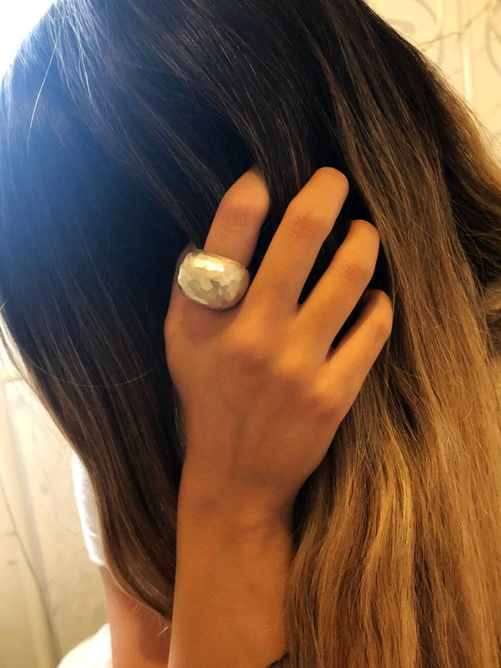 Big Statement Silver Ring for Women, Cocktail Ring, Solid Silver 925 ...