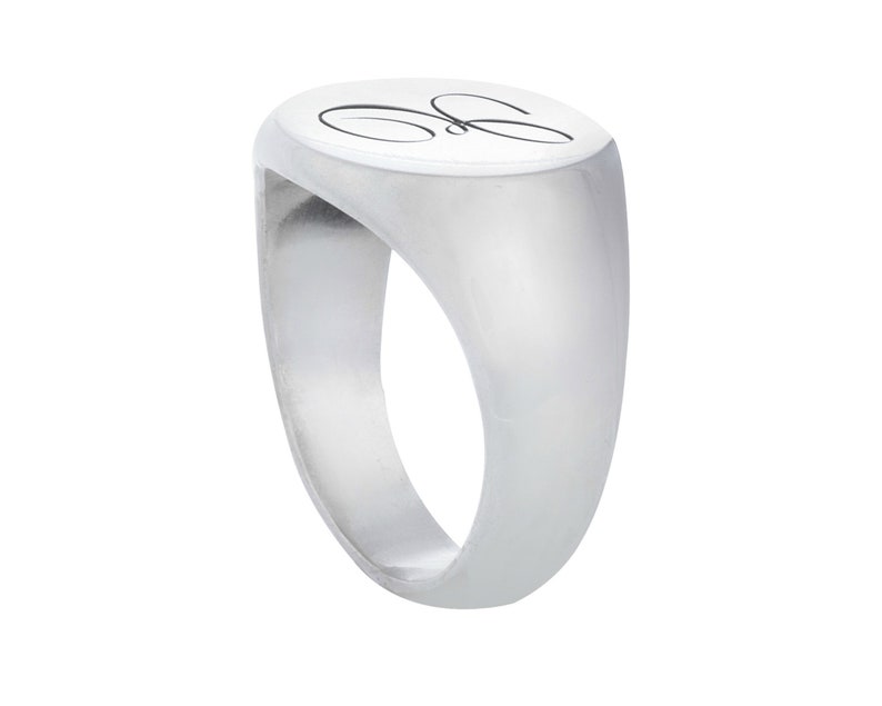 Custom Letter Signet Round Signet Ring Signet Ring - Etsy