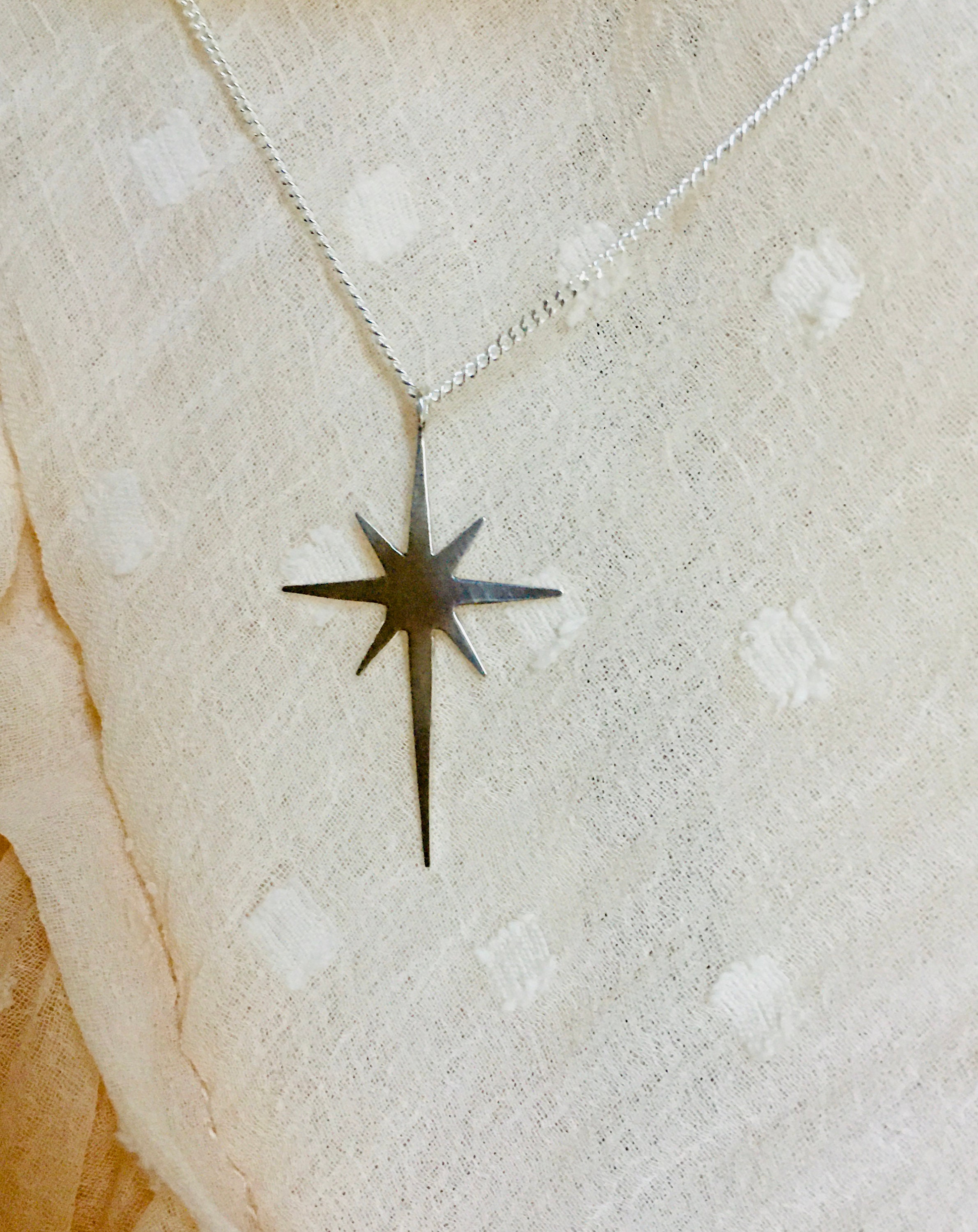North Star Necklace, Star of Bethlehem Necklace, Large Star Necklace ...
