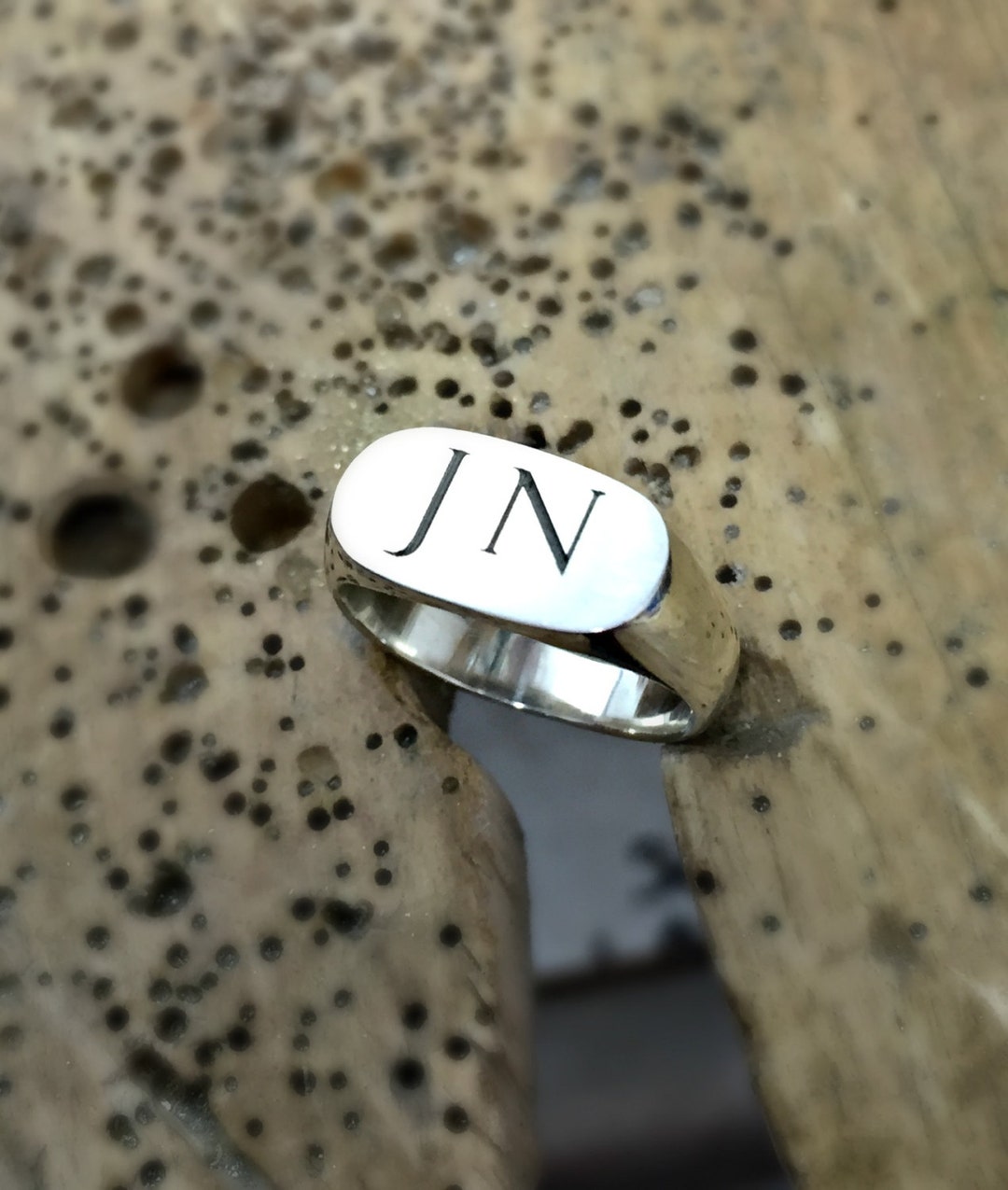 Monogram Ring, Women Signet Ring, Personalized Silver Ring, Silver ...
