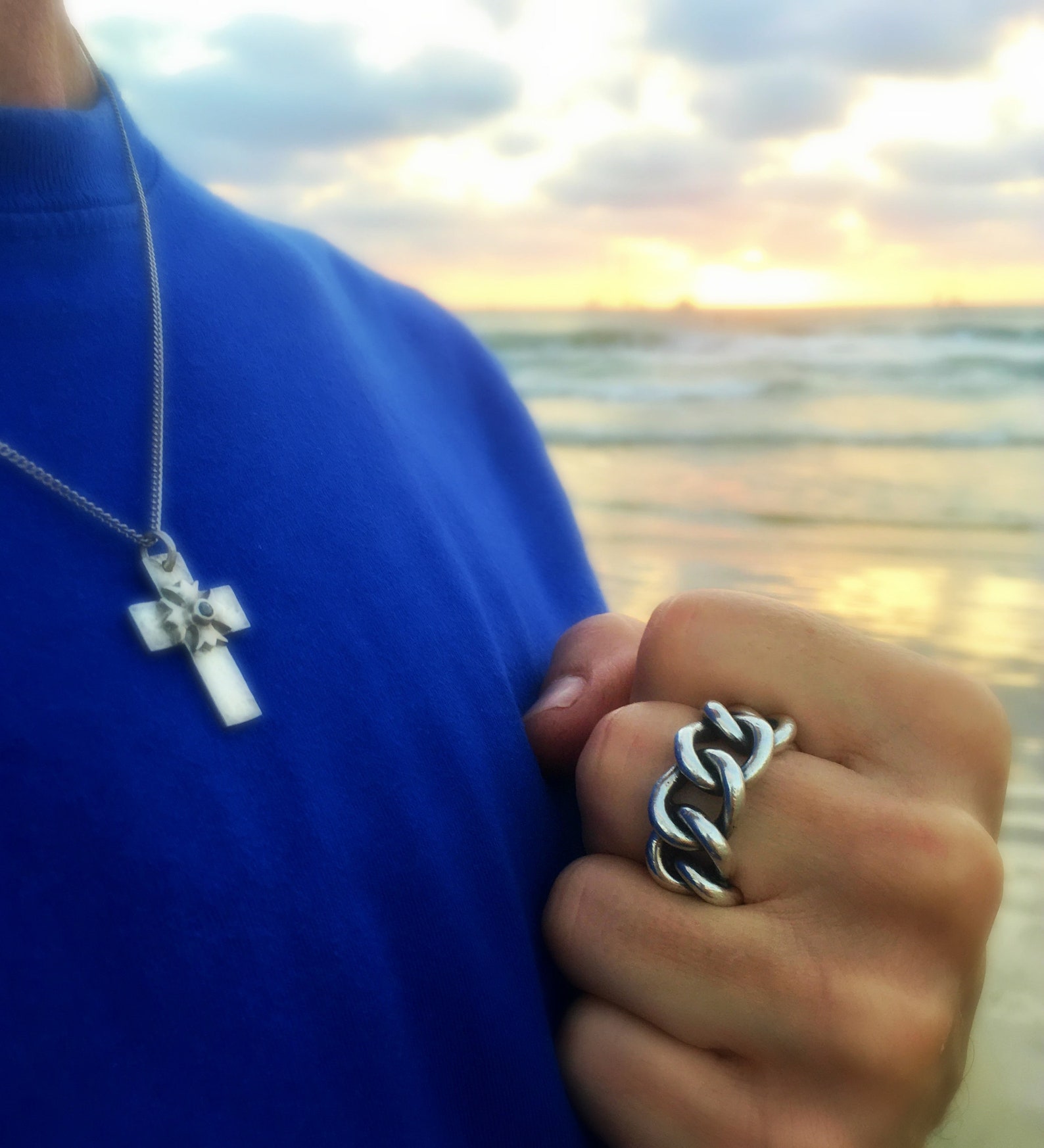 Chain Ring, 925 Sterling Silver Mens Ring, Men's Big Ring ,men Silver ...