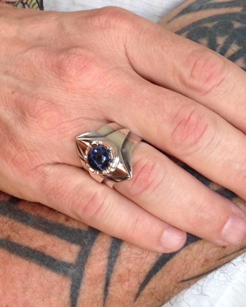 Statement man ring Solid 925 Sterling Silver ring for men | Etsy